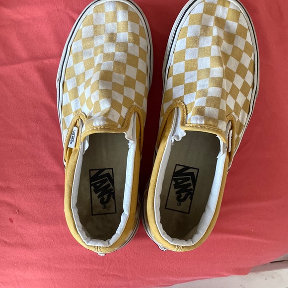 Vans | Shoes | Yellow Checkered Vans | Poshmark